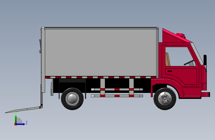 厢式货车配升降尾板系统三维SW模型图纸下载_交通运输图纸_其他图纸 - 宏图网