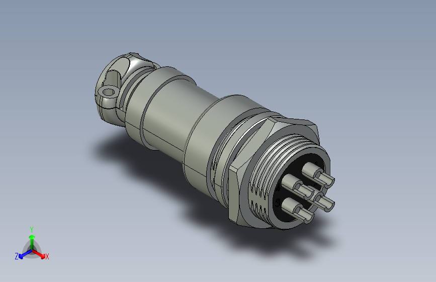 GX16-4P航空插头模型图图纸下载_航空航天图纸_航空类图纸 - 宏图网