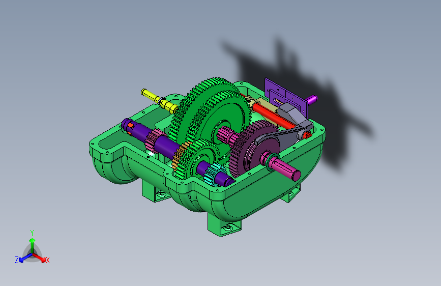 手拨动变速杆机械式齿轮啮合变速器图纸下载_零部件模型图纸_传动部件图纸 - 宏图网
