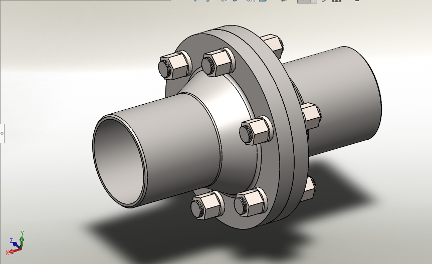 6 螺栓法兰联轴器图纸下载_零部件模型图纸_传动部件图纸 - 宏图网
